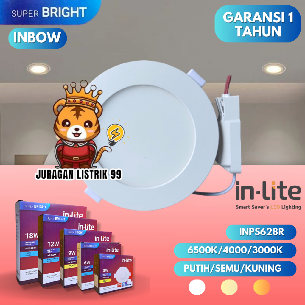 Jual INLITE - DOWNLIGHT PANEL INBOW IB BULAT INPS628R 6W 9W 12W 18W / DOWNLIGHT LED / DOWNLIGHT ...