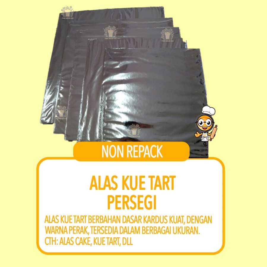 Jual ALAS KUE TART PERSEGI / ALAS KUE TART KOTAK SILVER KUAT KARDUS C ...