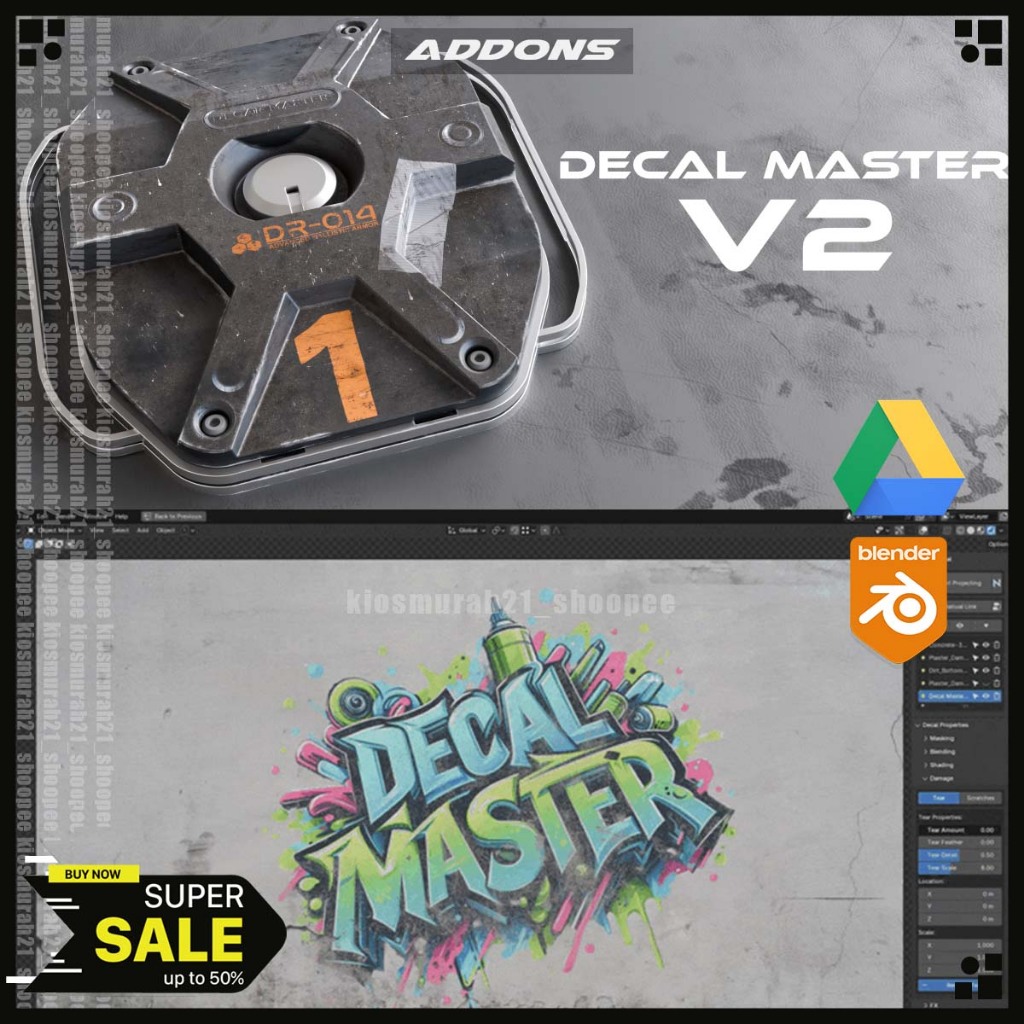Jual Decal Master + Decals Pack 3D Blender addons Plugin Terbaru ...