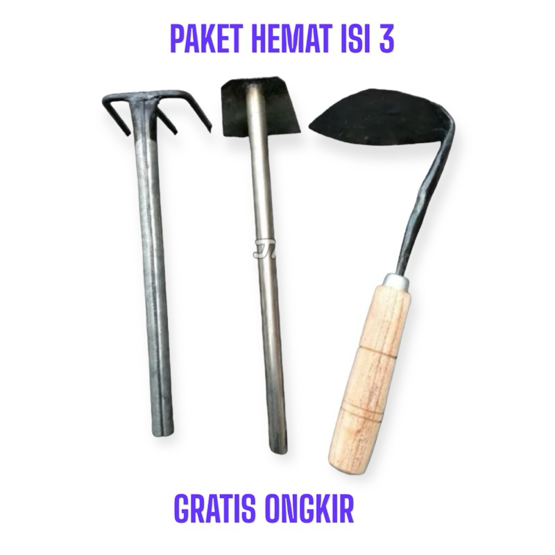 Jual Paket Hemat Isi 3 pcs Peralatan Berkebun - Cangkul Mini, Garuk ...