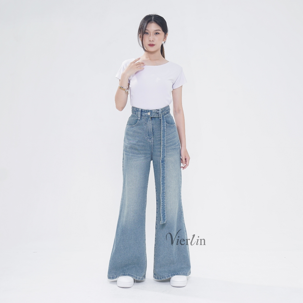 Jual VIERLIN - Jeans 2101 - HIGH WAIST FLARE JEANS WANITA | Shopee ...