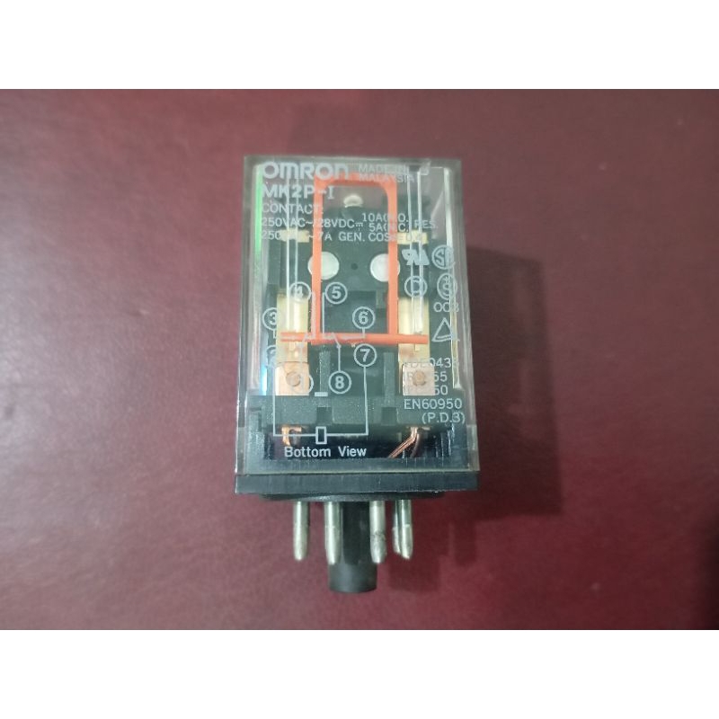 Jual RELAY OMRON 220 VOLT 8 PIN KAKI BULAT MK2P-I | Shopee Indonesia