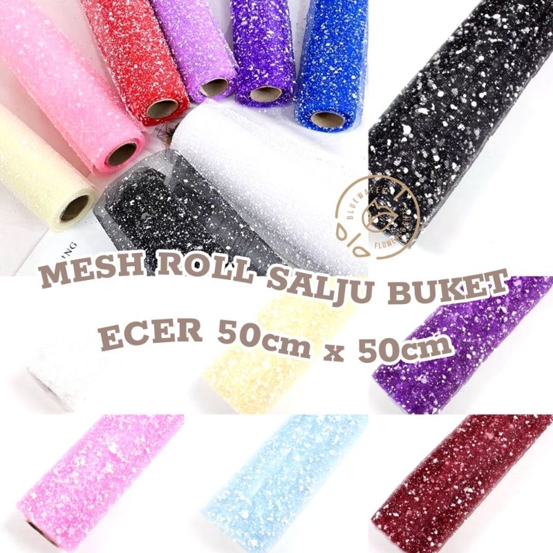 Jual [ ECER ] Mesh Tile Salju 50cm x 50cm Polynet Snow Buket Bunga ...