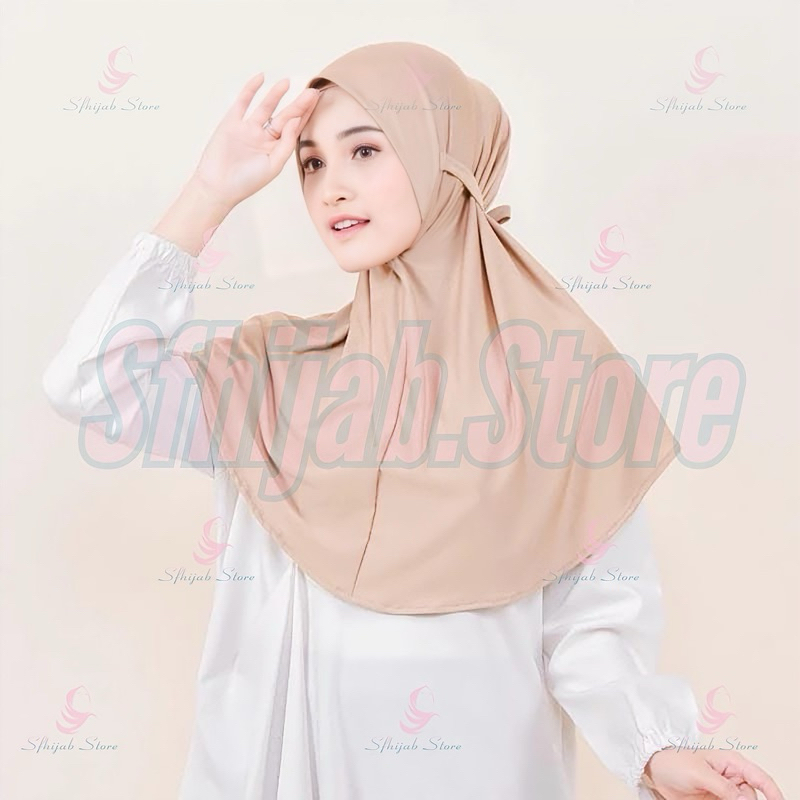 Jual Jilbab Bergo instan Maryam Softpad Tali Jersey M | Shopee Indonesia
