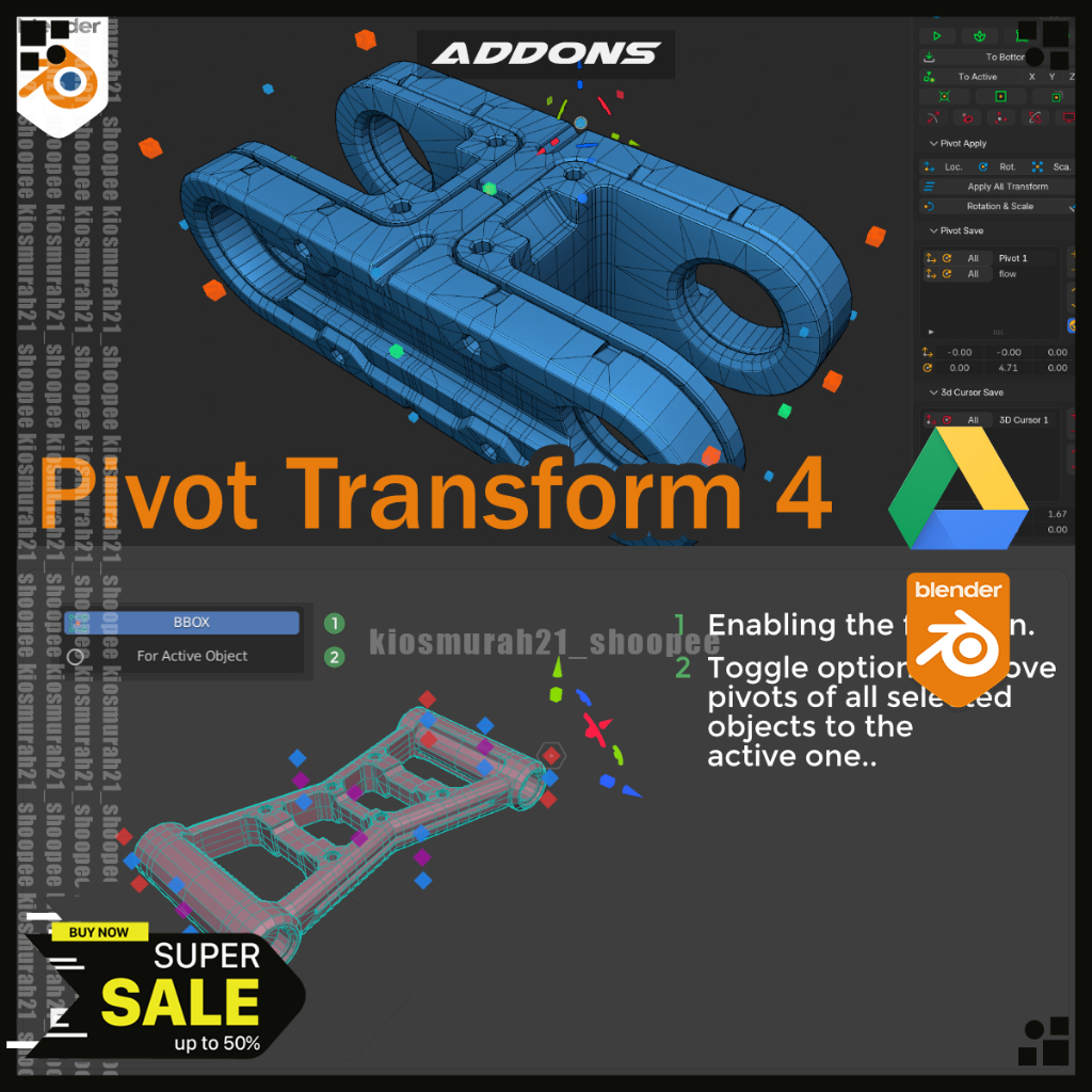 Jual Pivot Transform 3D Blender addons Plugin Terbaru Blender 3D | Shopee Indonesia