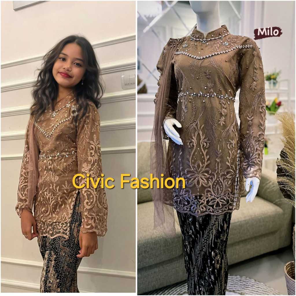 Jual Kebaya FREE HIJAB Couple ibu dan anak model inara payet selendang ...