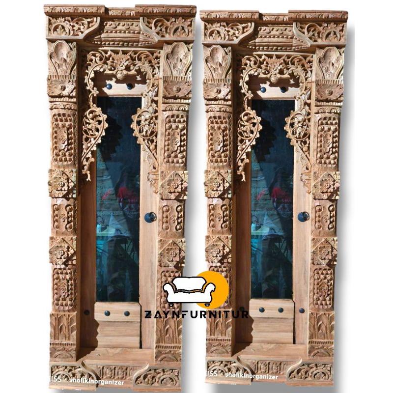 Jual SEPAKET Jendela Ukir 150x50 Minimalis Jati Tua Jepara | Shopee ...