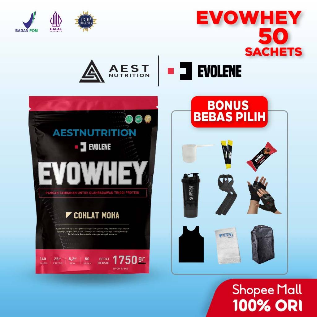 Jual Evolene EvoWhey Whey Protein 50 Sachet - Suplemen Fitness ...