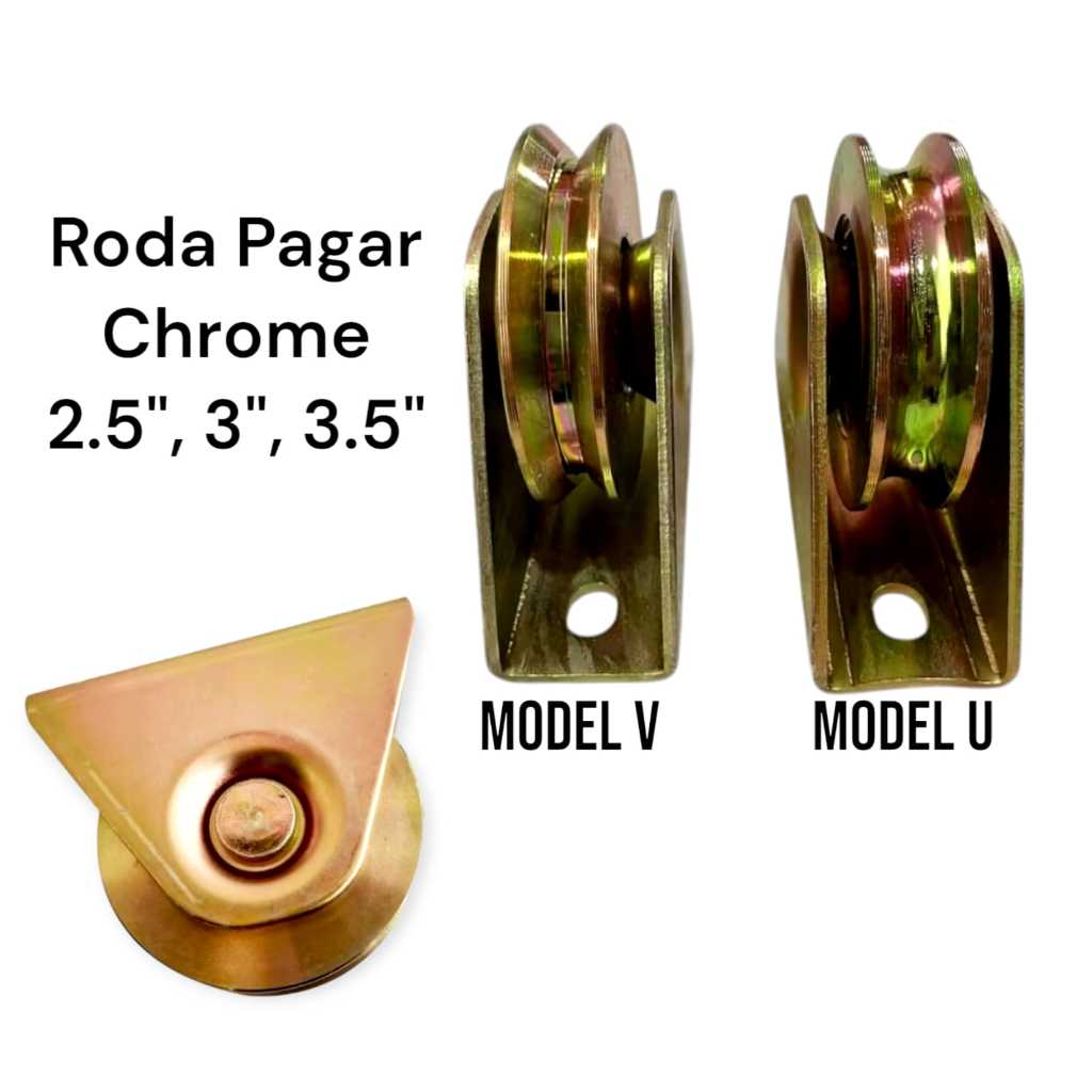 Jual Roda Rel Pagar/Roda Pintu Besi Chrome Model U atau V | Shopee ...