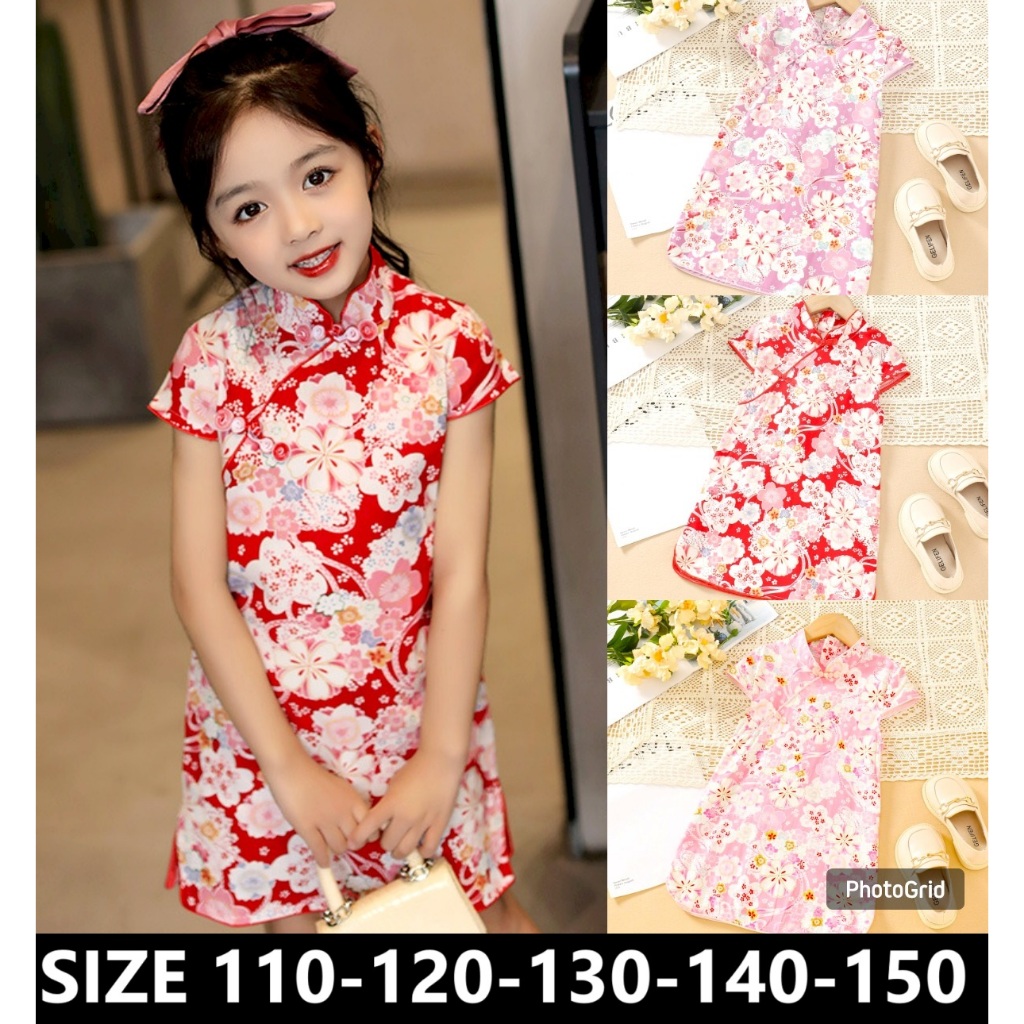 Jual 2025 Cheongsam baju dress terusan rok anak perempuan original ...