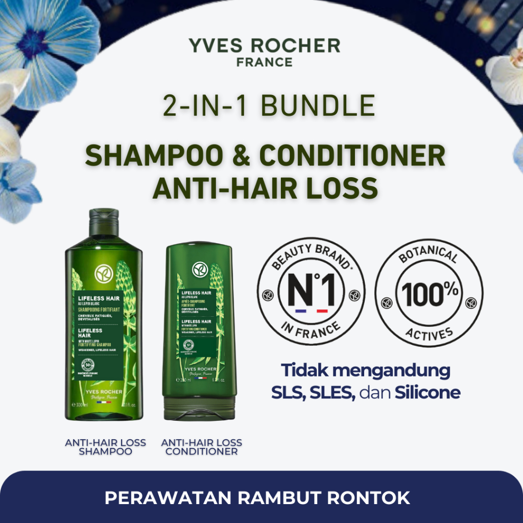 Jual [BUNDLE] Yves Rocher Anti-Hair Loss Fortifying Shampoo 300 ml+Yves ...
