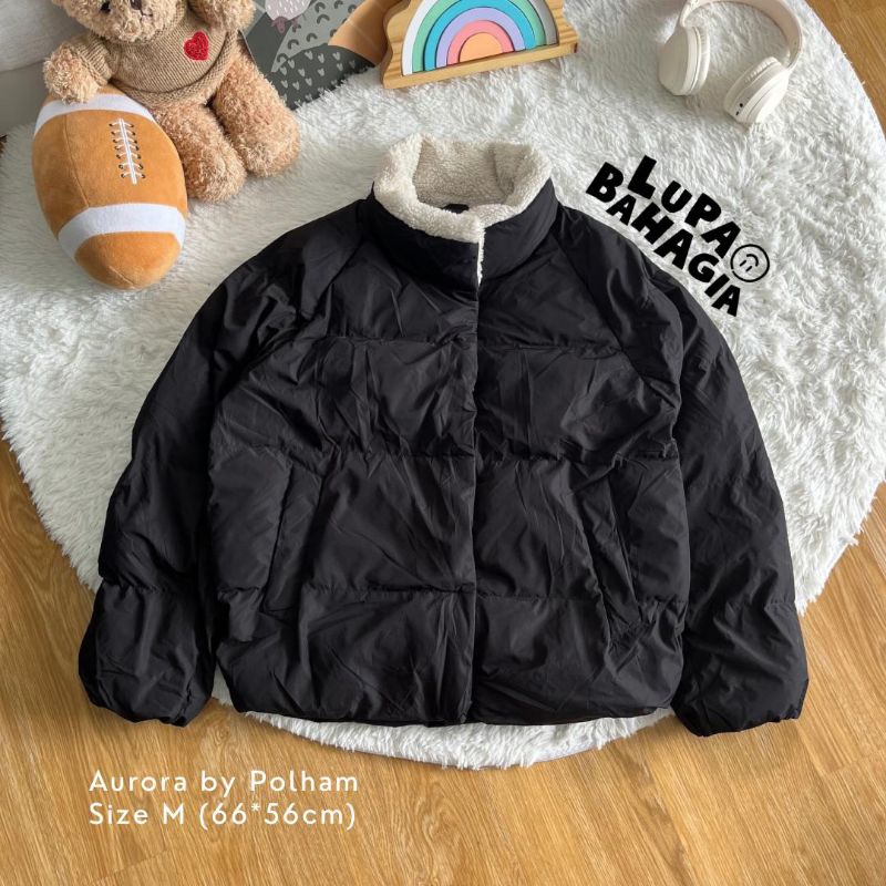 Jual AURORA by POLHAM Black Puffer Gelembung Jaket size M • 100% ...