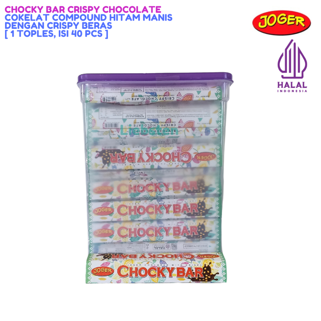 Jual Joger Chocky Bar Crispy Chocolate [1 Toples, Isi 40 Pcs] | Shopee ...