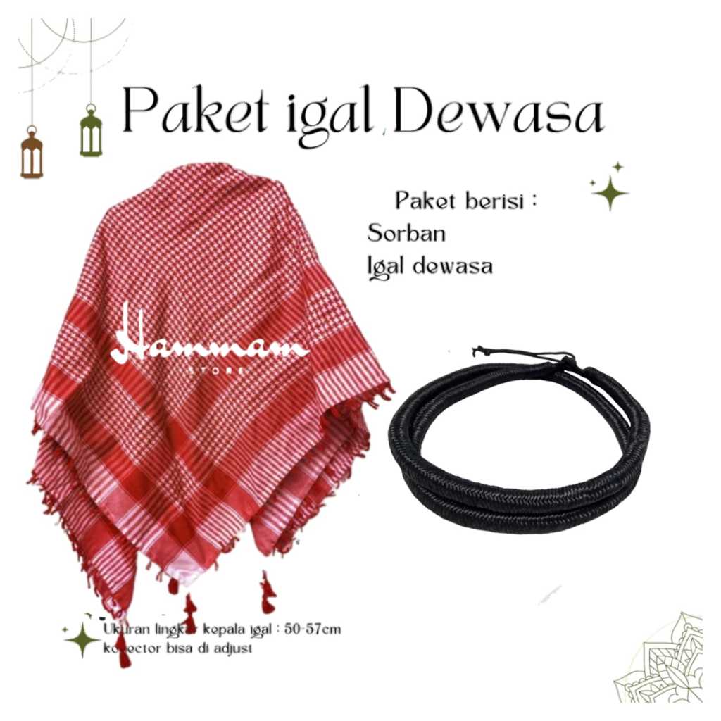Jual Igal Sorban Arab Dewasa - Ikat Sorban - Igal Arab - Igal - Ikat ...