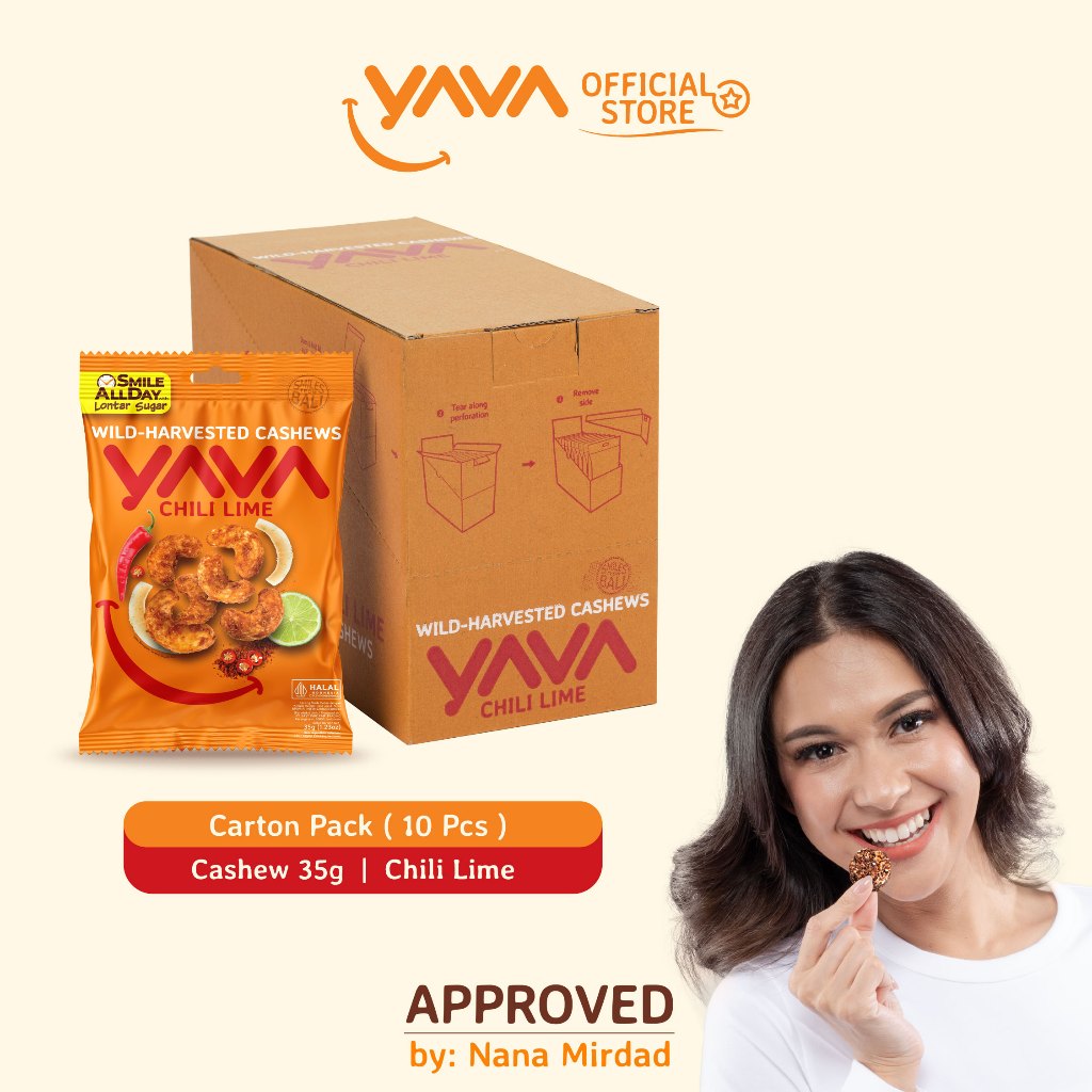 Jual YAVA Carton Pack Cashew Chili Lime ( 10 x 35g ) | Shopee Indonesia