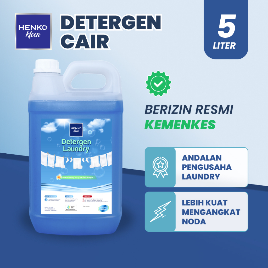 Jual HENKO KLEEN Deterjen Cair Laundry 5 Liter | Shopee Indonesia