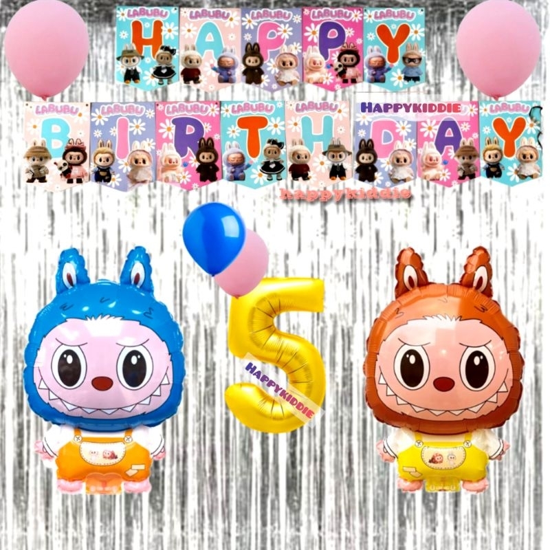 Jual PAKET DEKORASI ULANG TAHUN LABUBU (1 TIRAI SILVER + 1 BANNER REG ...