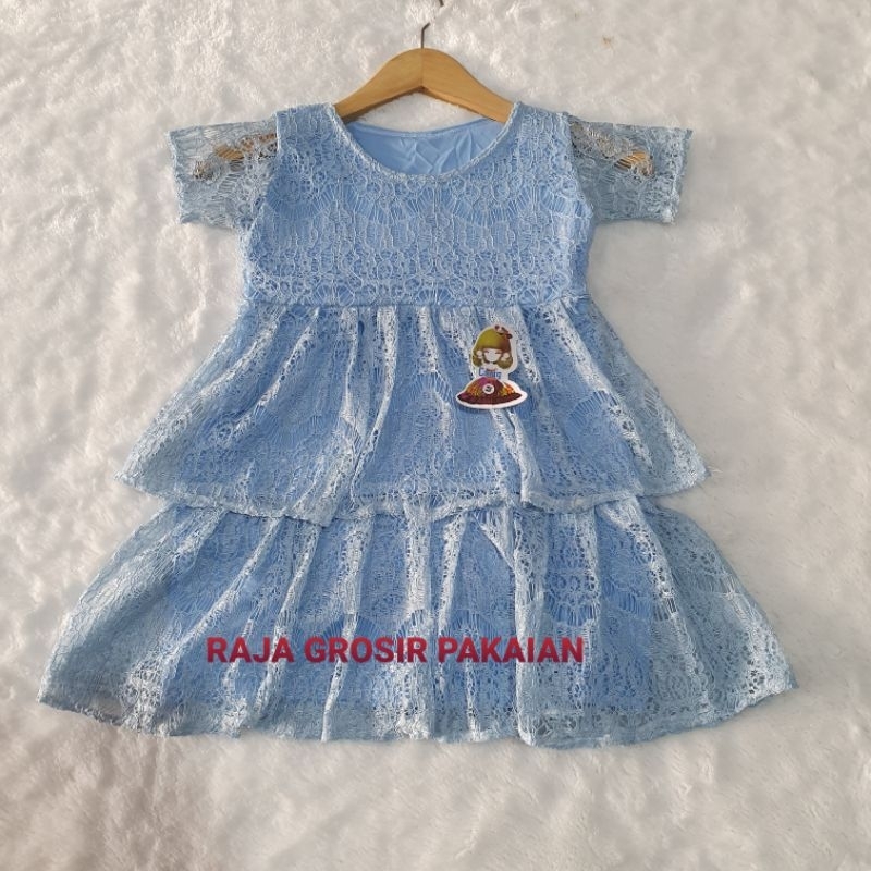 Jual Baju Dress Brukat Anak Alifa / Baju Dress Brukat Bertingkat ...