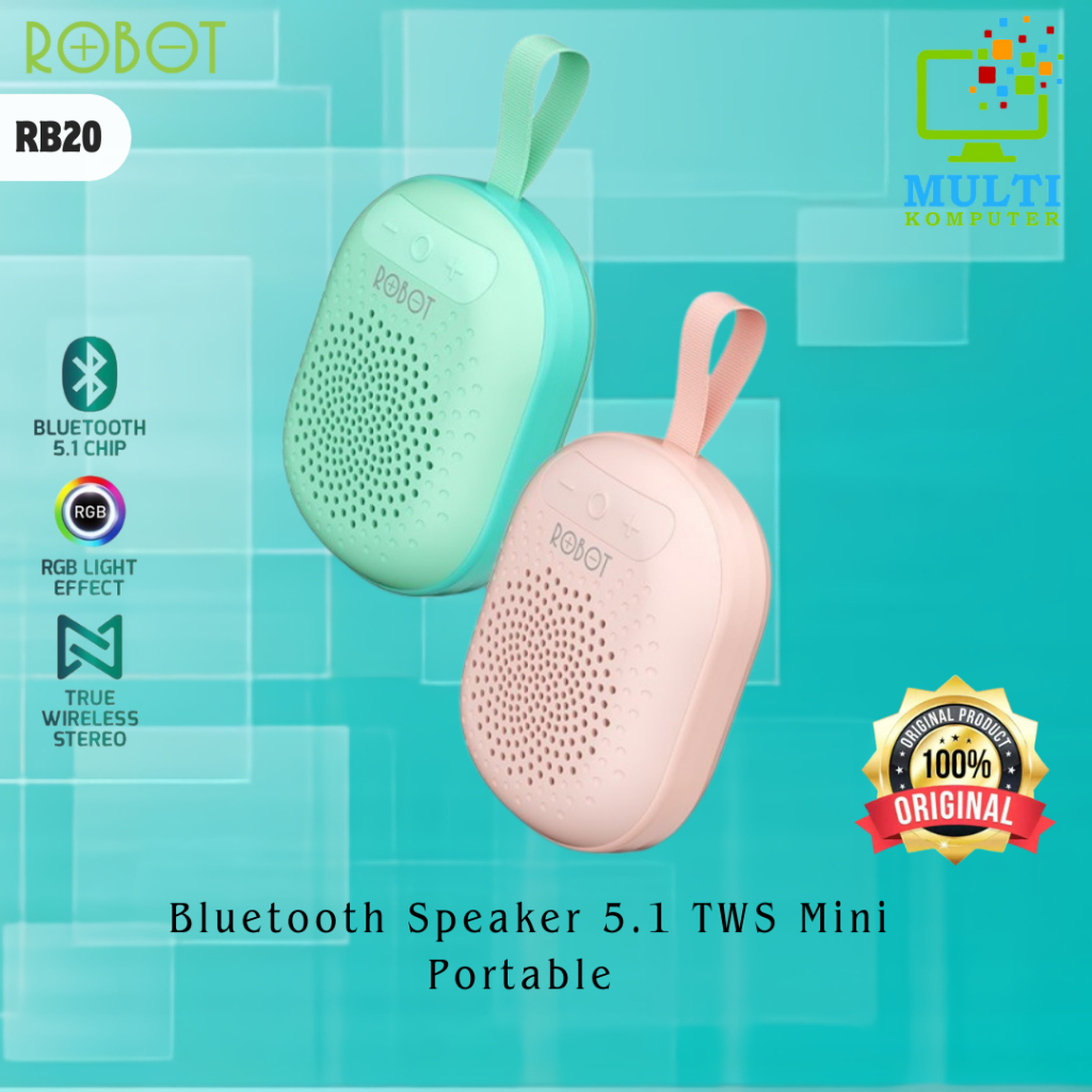 Jual Speaker ROBOT Bluetooth Speaker 5.1 RB20 TWS Mini Portable Original | Shopee Indonesia