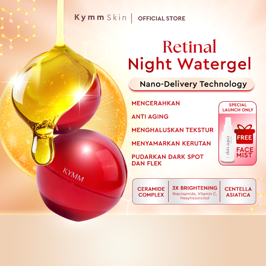 Jual [Free Aqua Face Mist] KYMM SKIN Retinal Night Watergel | Perawatan ...