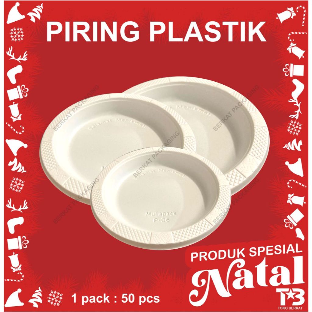 Jual Piring Plastik merk Mulia Pack isi 50 pcs / Piring Plastik Tipe 7 ...