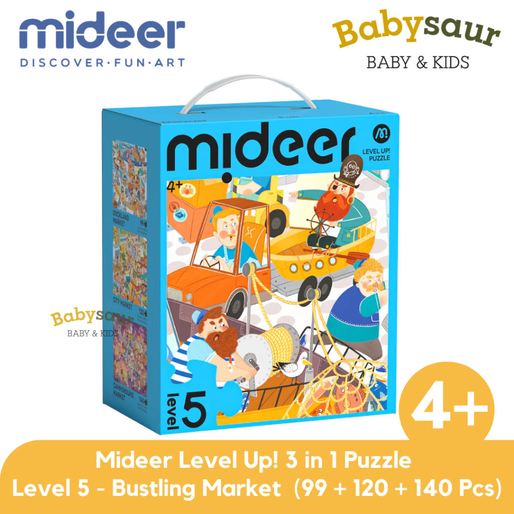 Jual Mideer Level Up! 3 in 1 Puzzle Level 5 Bustling Market New Packaging Mainan Edukasi Puzzle ...