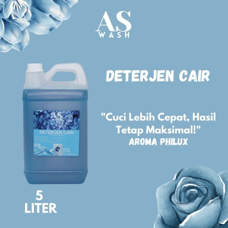 Jual AS Wash Deterjen Cair 5 Liter / Deterjen Laundry Extra / Detergent ...