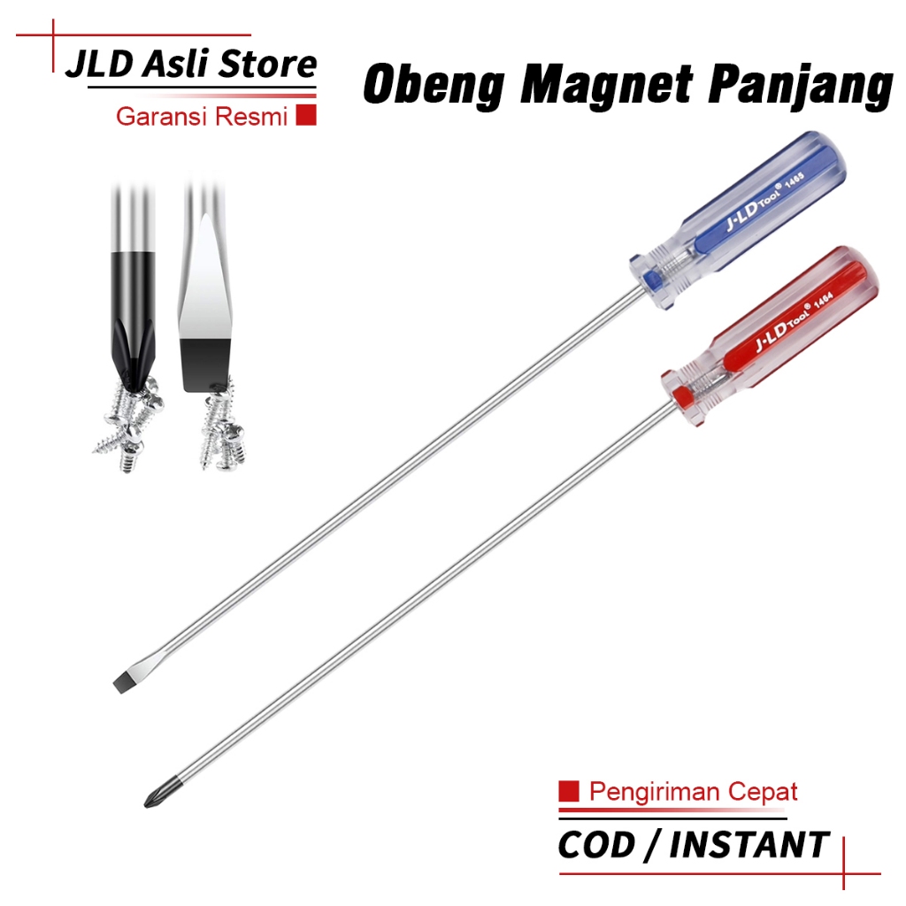 Jual JLD Obeng Magnet Panjang Plus Minus 6x300mm(+/-) Screwdriver Murah ...