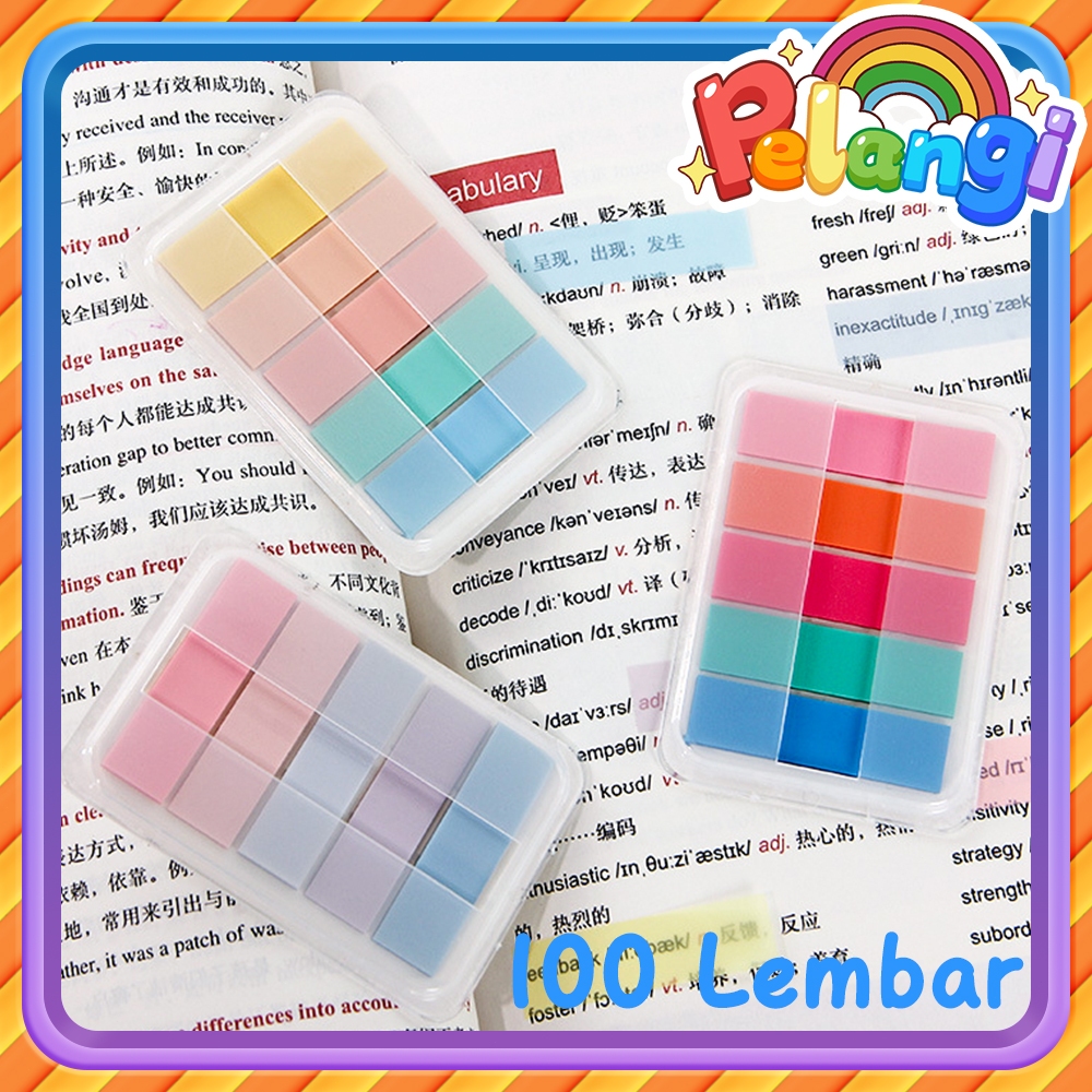 Jual 100 Lembar Colorful Index Page Markers Book Annotation Tabs Sticky ...