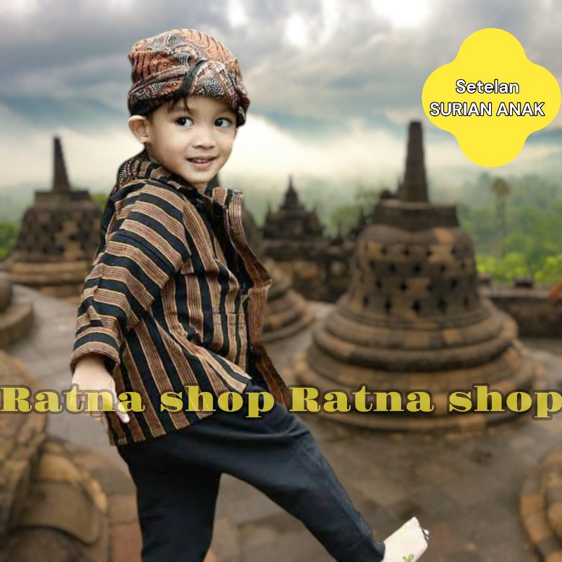 Jual Baju surjan lurik anak/baju adat jawa anak/baju adat lurik anak | Shopee Indonesia