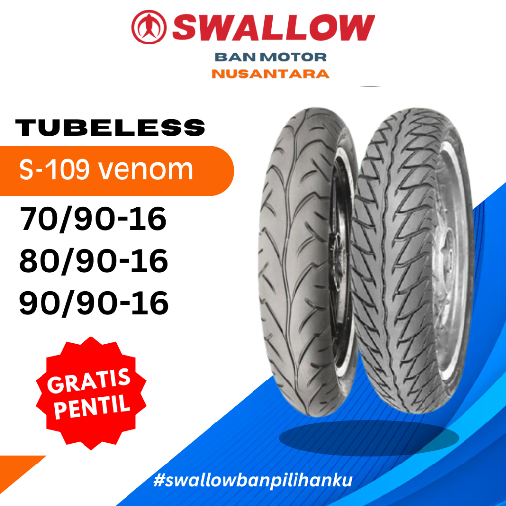 Jual Ban motor ring 16 tubeless ban luar swallow ring 16 70 80 90 ...