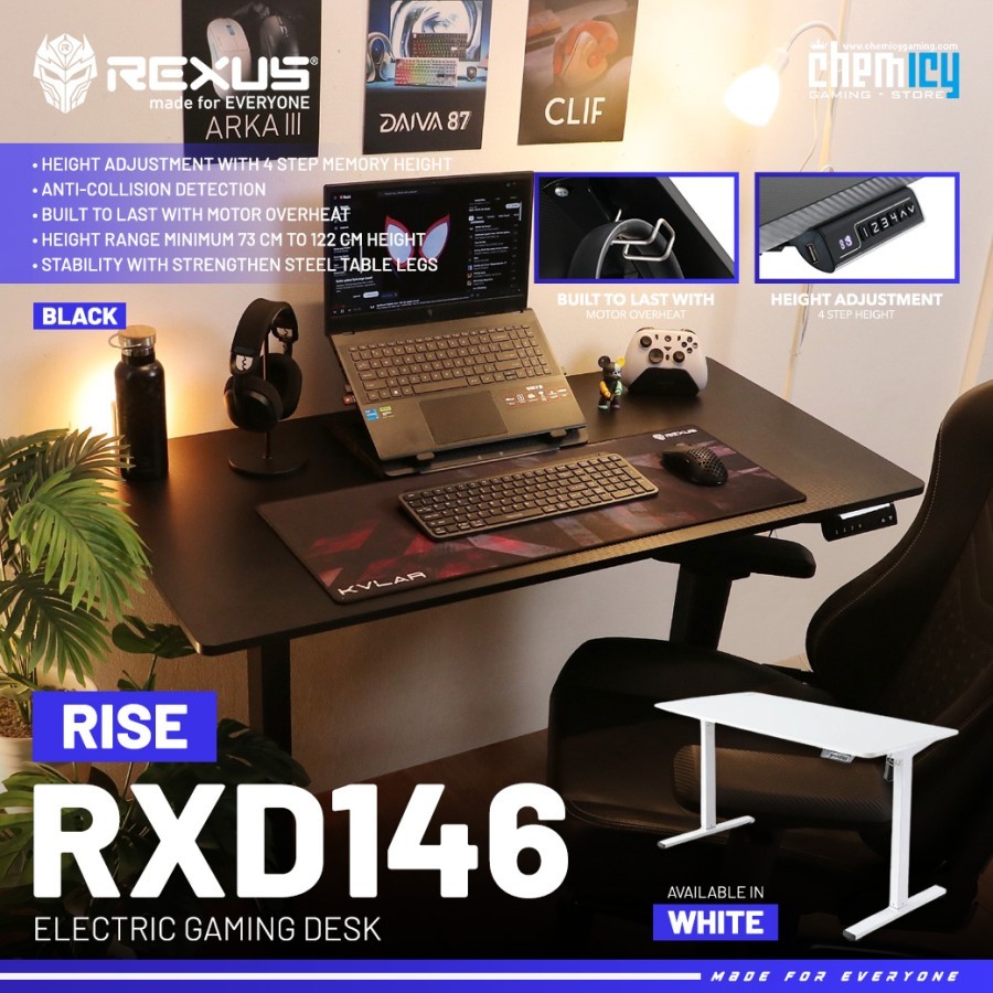Jual Rexus Rise RXD146 Standing Electric Gaming Desk / Meja Komputer ...