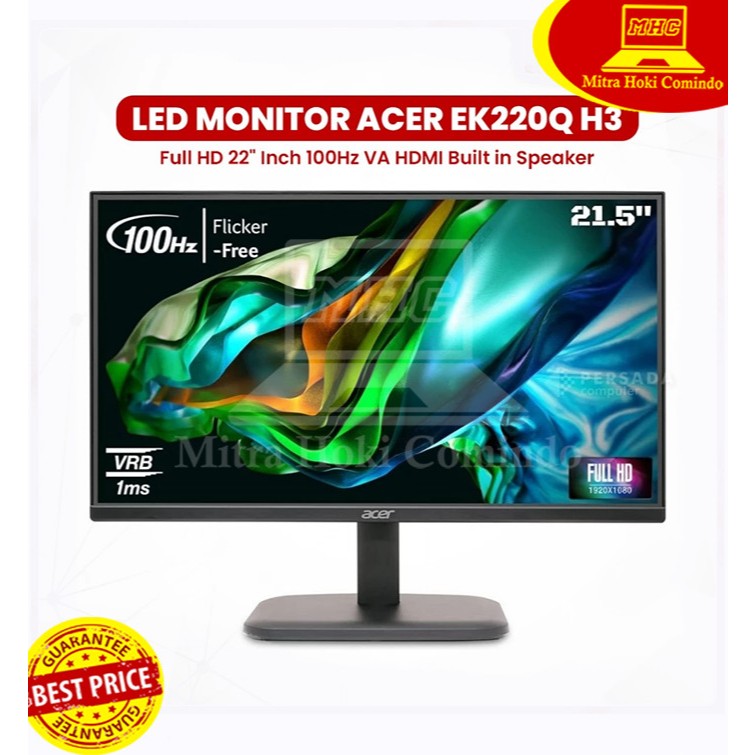 Jual LED MONITOR ACER 22 INCH EK220QH3 22"/FHD/VA/100Hz/HDMI/VGA ...