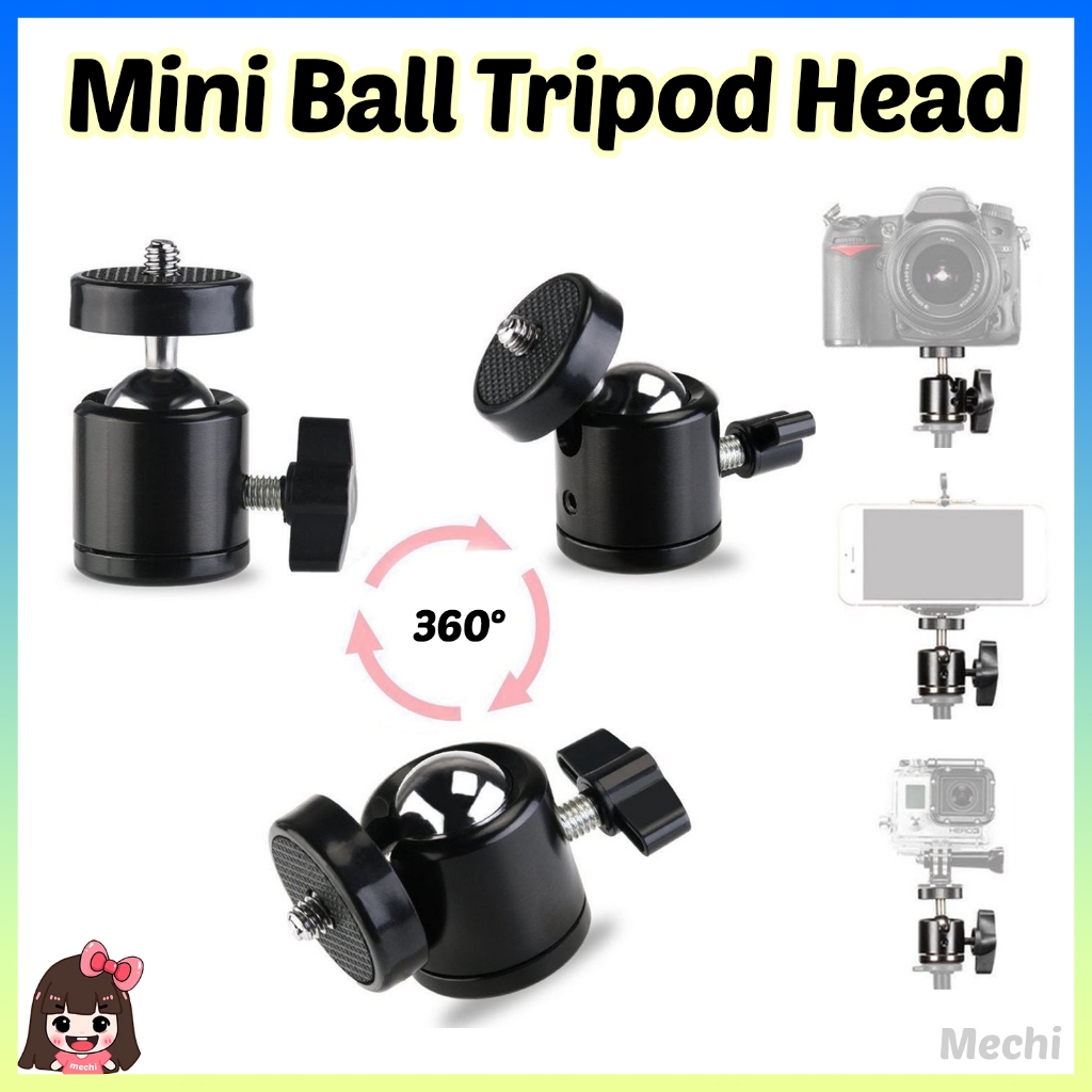 Jual Mini Ball Tripod Head Putar untuk Ring Light / Kamera / Handphone ...