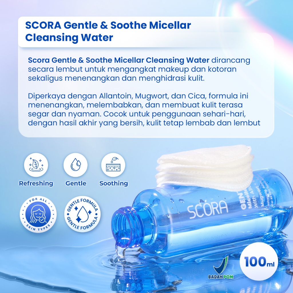 Jual [SPECIAL] SCORA Gentle & Soothe Micellar Cleansing Water 100 ml ...