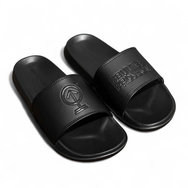 Jual Brulee Project - Sandal Slide - Boom Logo - Full Black | Shopee ...