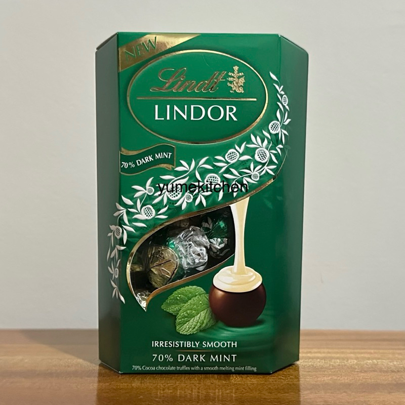 Jual Lindt Lindor 70% Dark Mint 200 g - Green Chocolate Box Switzerland ...