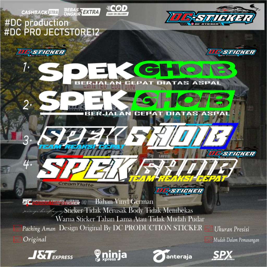 Jual STIKER TRUK KACA DEPAN MOBIL STIKER SPEK GHOIB TRUK CANTER L300 ...