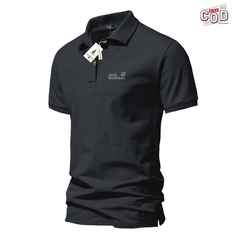 Jual COD T-shrit POLO kerah Jack Wolfskin Text Logo Silver Kaos Kerah Dewasa Shirt / Kaos Wangki ...