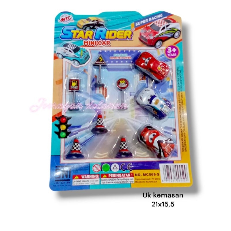 Jual Mainan Fancy start rider mini sedan 3pc plus rambu rambu | Shopee ...