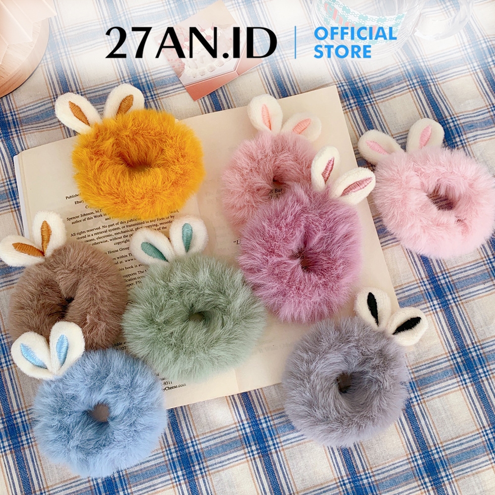 Jual ( 27AN.ID ) Ikat Rambut Bulu Motif Kelinci H597 Kunciran Rambut ...