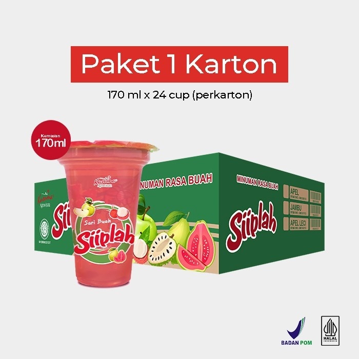Jual Siiplah Minuman Sari Buah Rasa Jambu 170ml - Paket 1 Karton 24 Pcs ...
