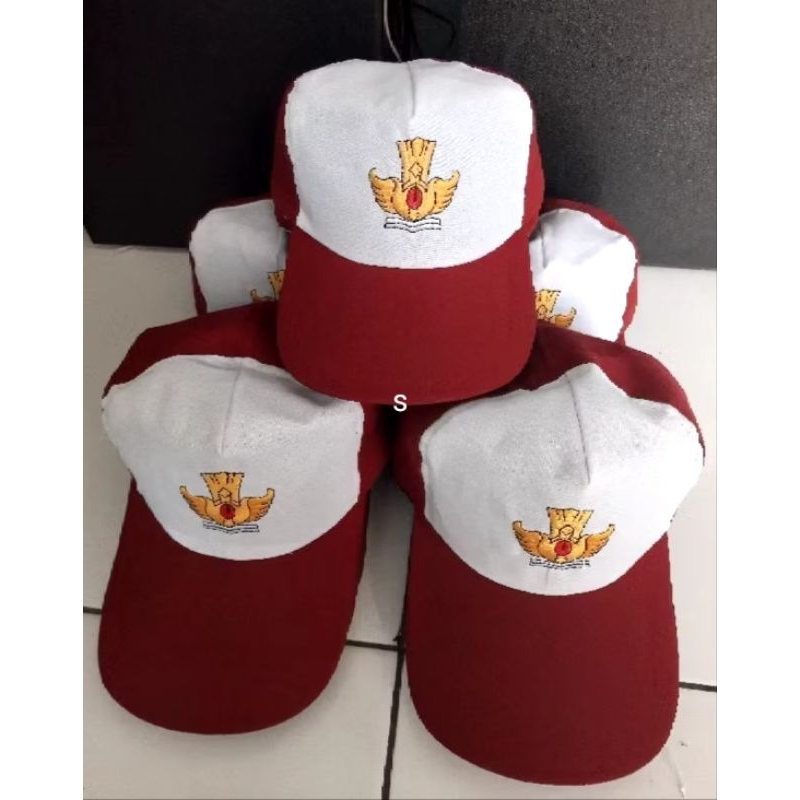 Jual Topi merah putih dan dasi pamatex costum nama sekolah sablon ...