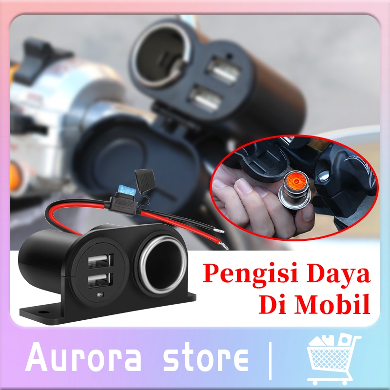 Jual Universal Pengisi Daya Mobil 12V / 24V Dual USB 3.1A Car Soket ...