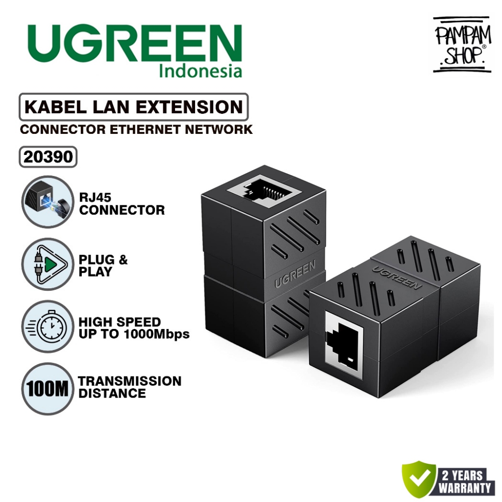 Jual UGREEN 20390 LAN Konektor Adapter RJ45 Connector Barrel UTP RJ45 ...