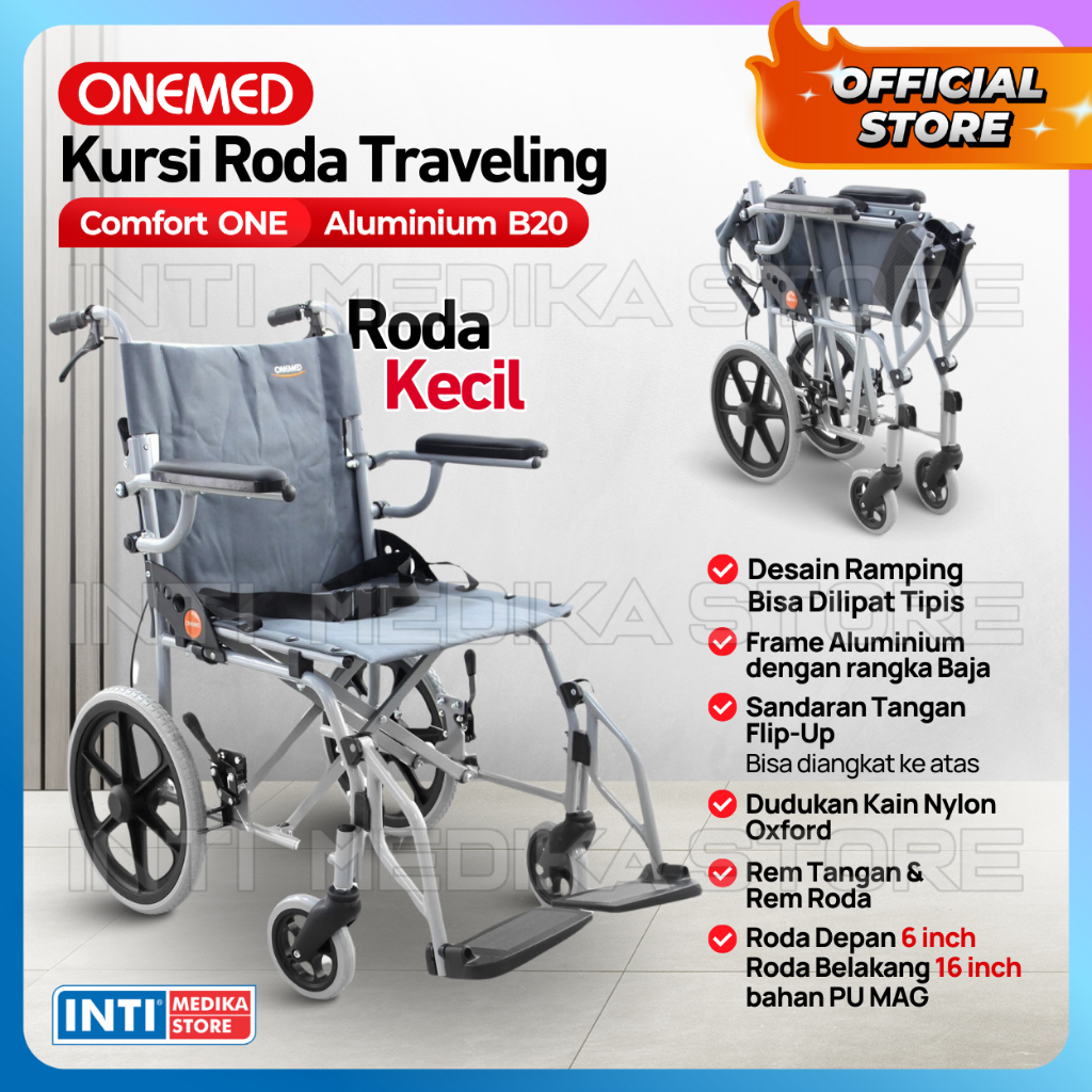 Jual ONEMED - Kursi Roda Travelling COMFORT ONE B20 Roda Kecil ...