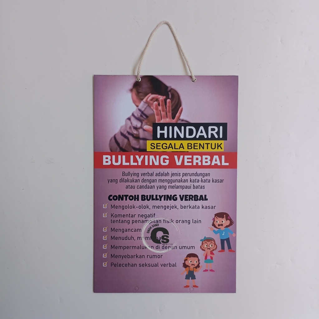 Jual Hard Poster Hindari Bullying Verbal - Contoh Bullying Verbal ...