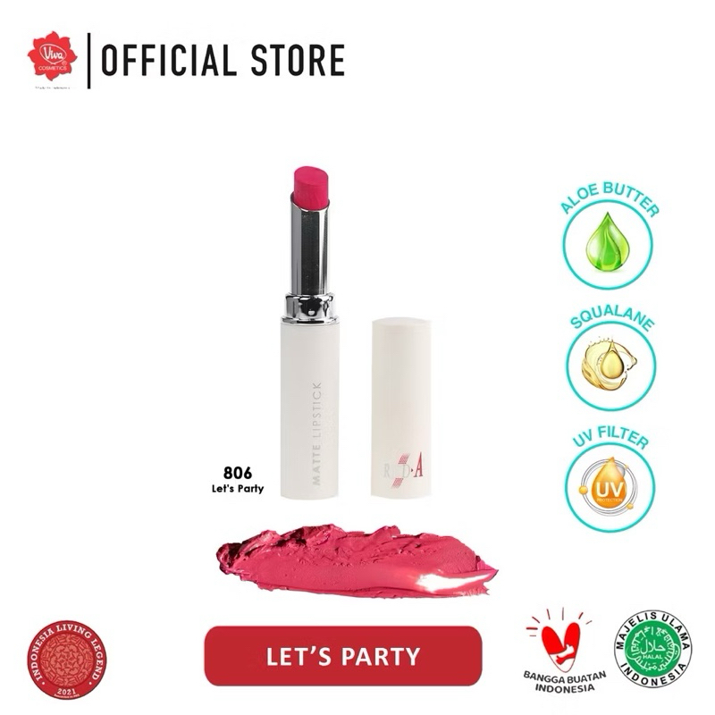 Jual Red-A Matte Lipstick (with Vit E, UV FILTER & Aloe Vera Extract ...