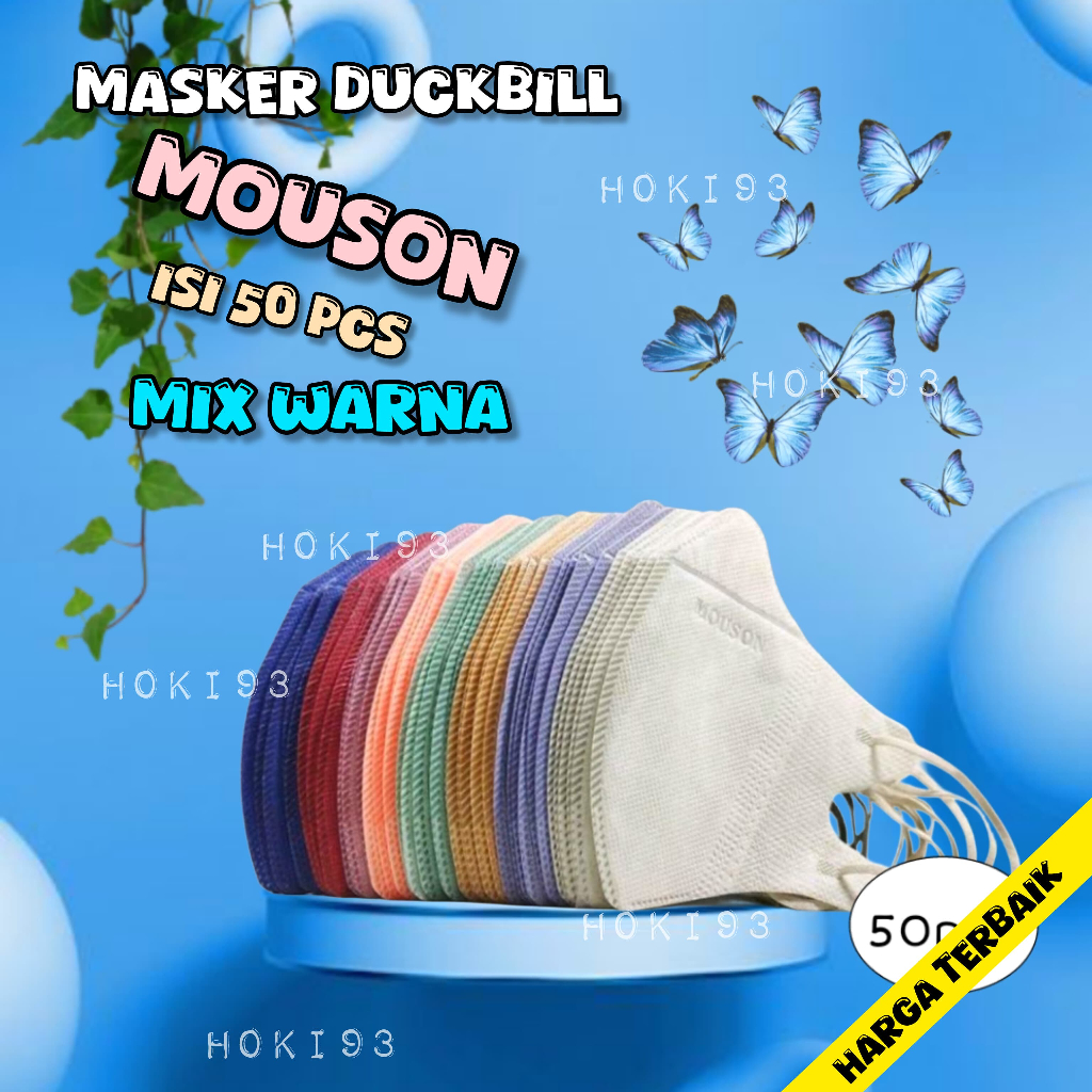 Jual Masker Duckbill Mouson 4ply Mix Warna isi50 | Shopee Indonesia