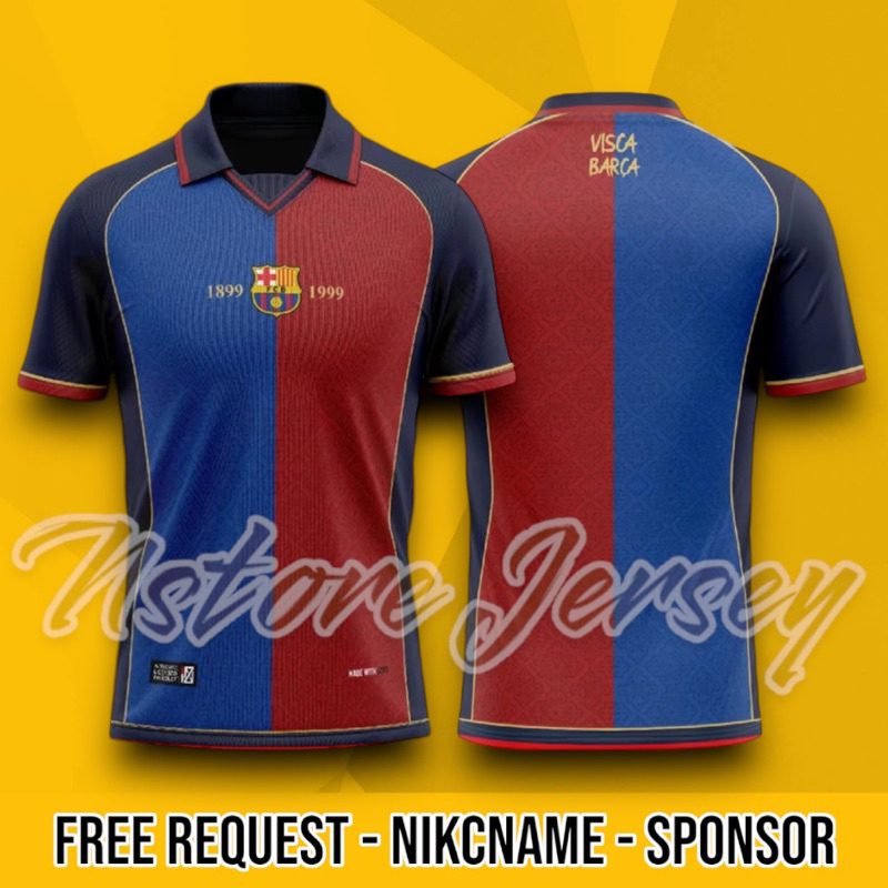 Jual JERSEY FC BARCELONA RETRO HOME KIT 1999 - 2000 | Shopee Indonesia